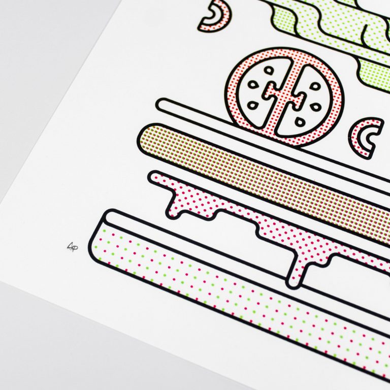 Deconstructed Burger – Minimal Burger Art Print – Things by us