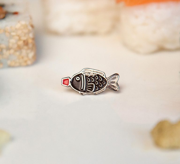 Sushi Soy Fish Pin – Food Enamel Pin Badge Accessory by Things by us